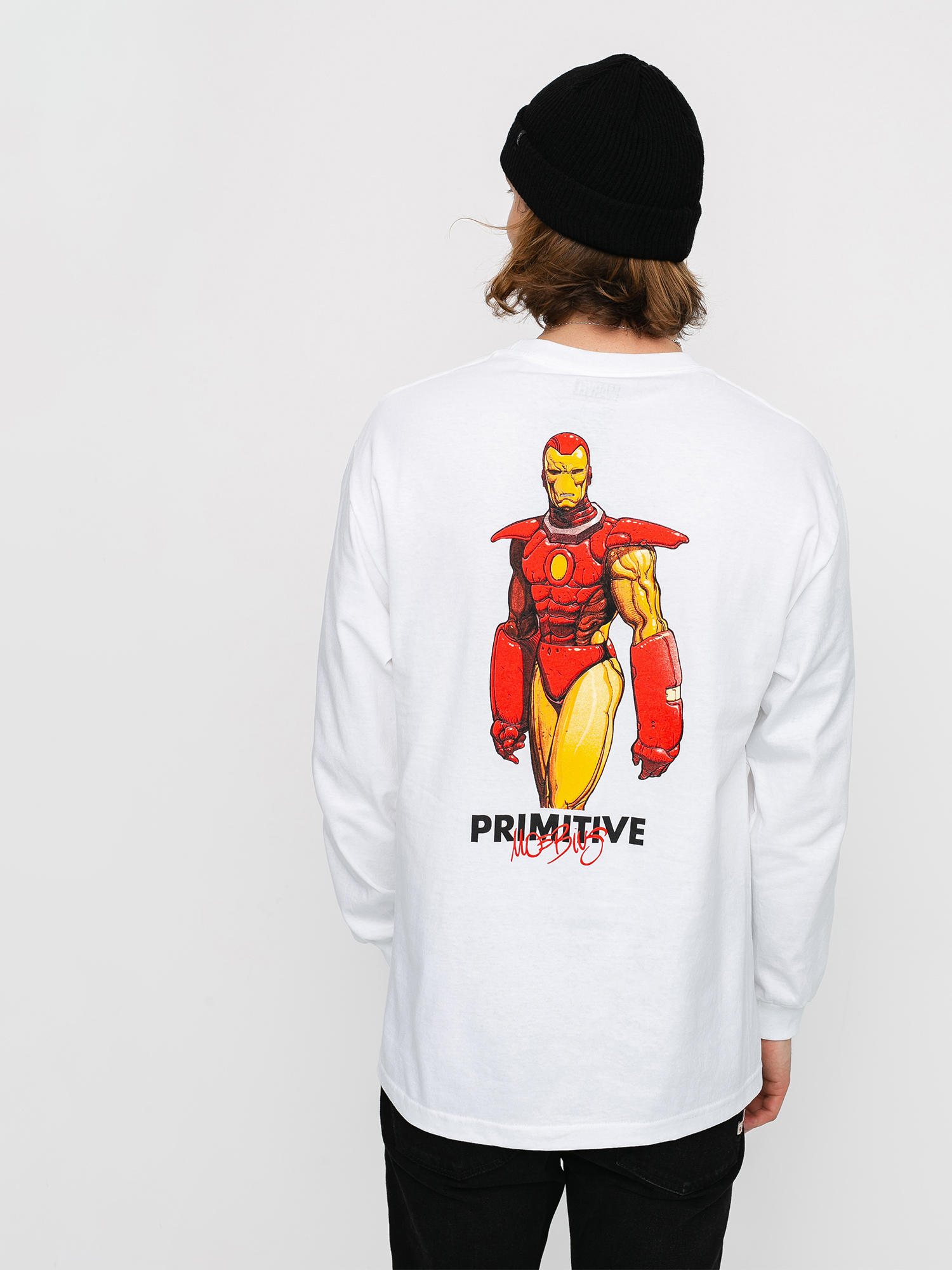 Трикотаж Primitive Iron Man - бял (white)