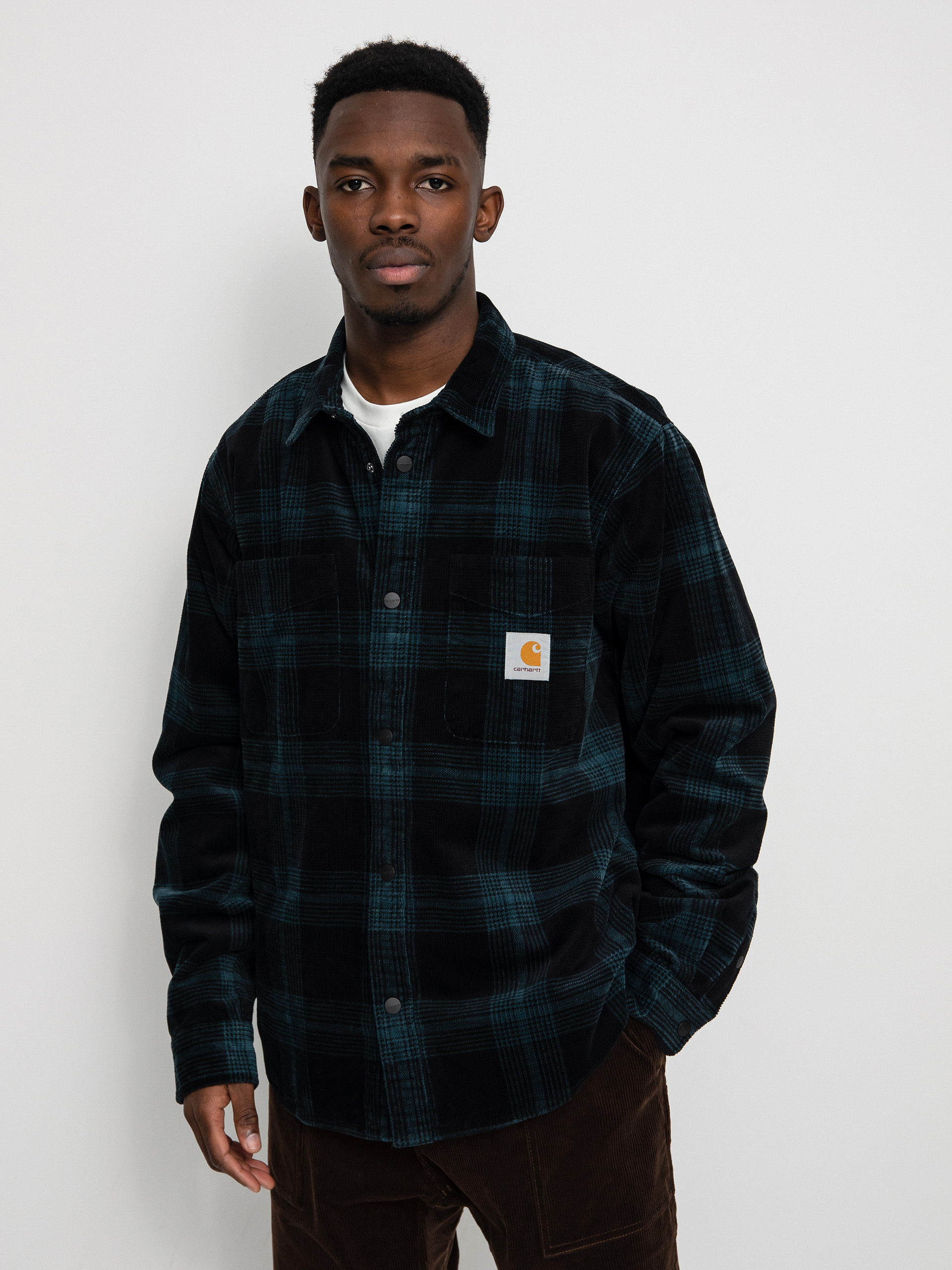 Carhartt WIP Яке Ginnis - шарен (ginnis check/deep teal)