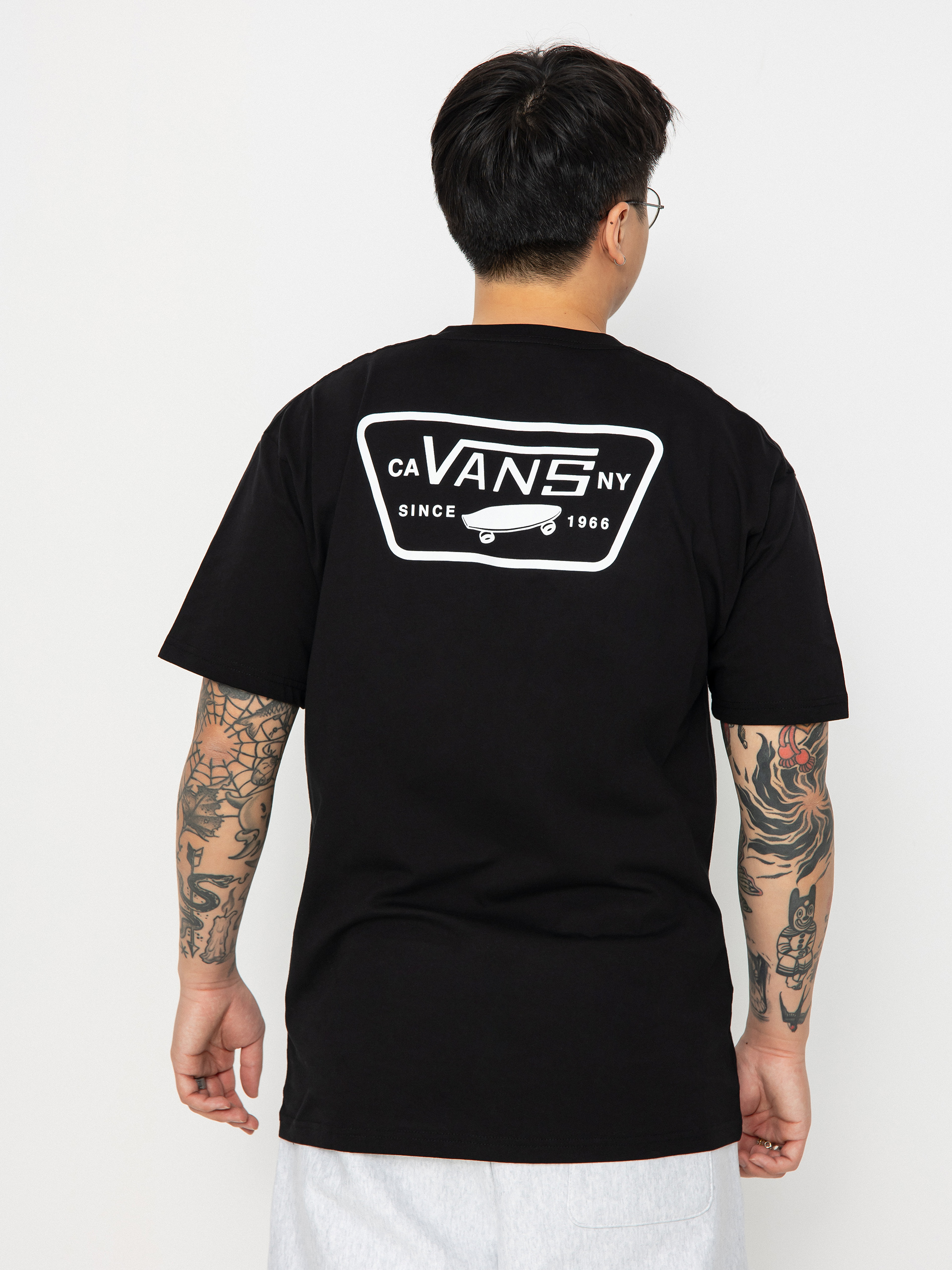 Тениска Vans Full Patch Back - черен (black/white)