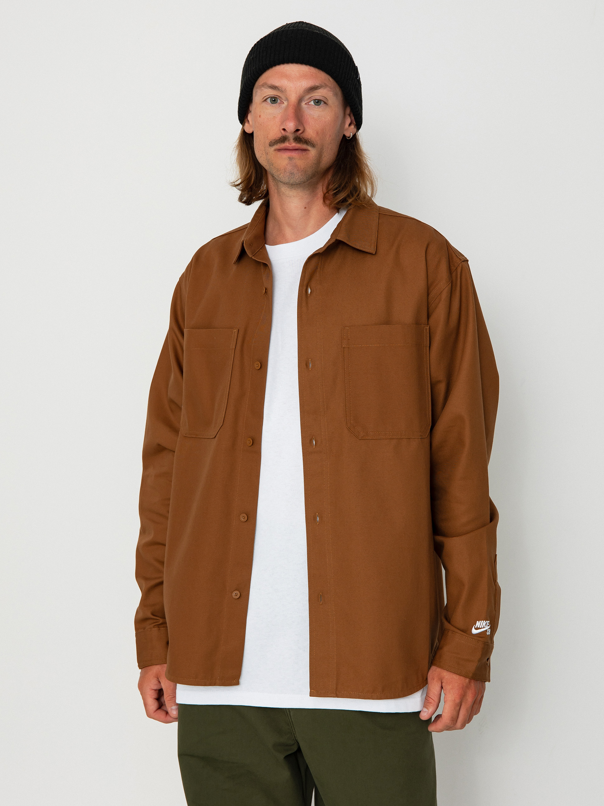 Риза Nike SB New Essential - кафяв (lt british tan/white)
