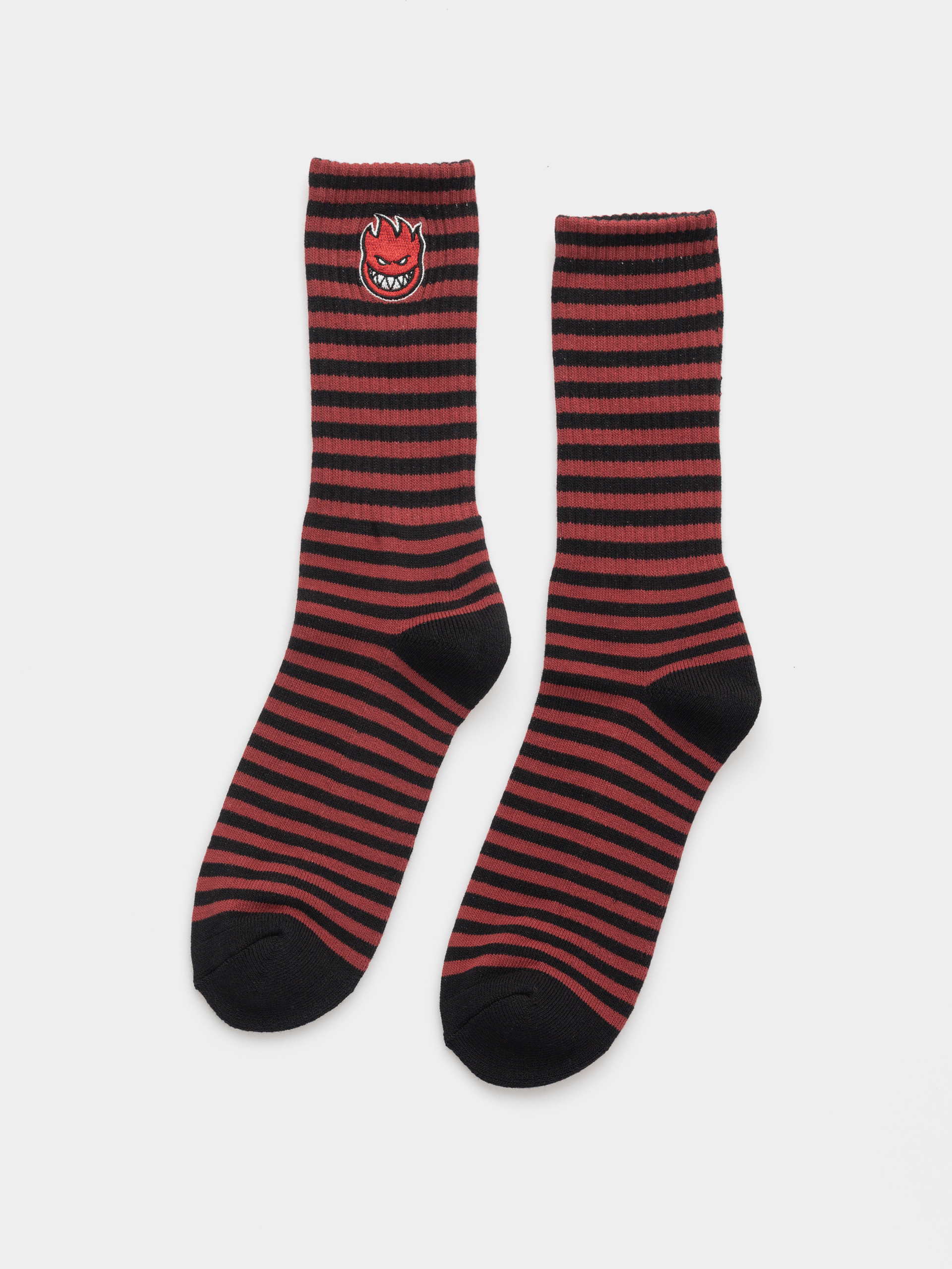 Чорапи Spitfire Bighead Fill Emb Stripe - червен (black/dr red)
